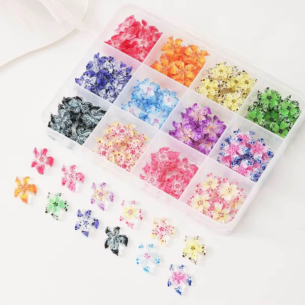Nail Charms 3D Hawaiian Flower 12colors/120pcs Box #6938-5,PNS